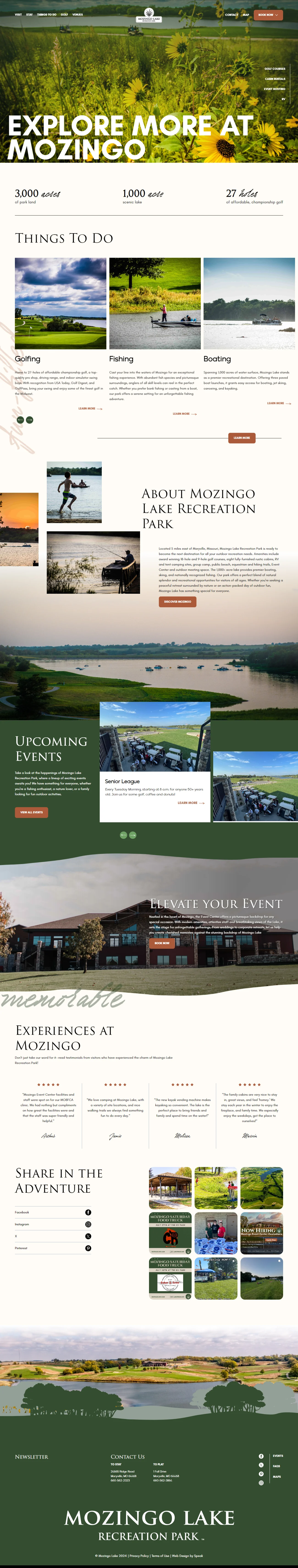 Explore Mozingo Lake's New Website